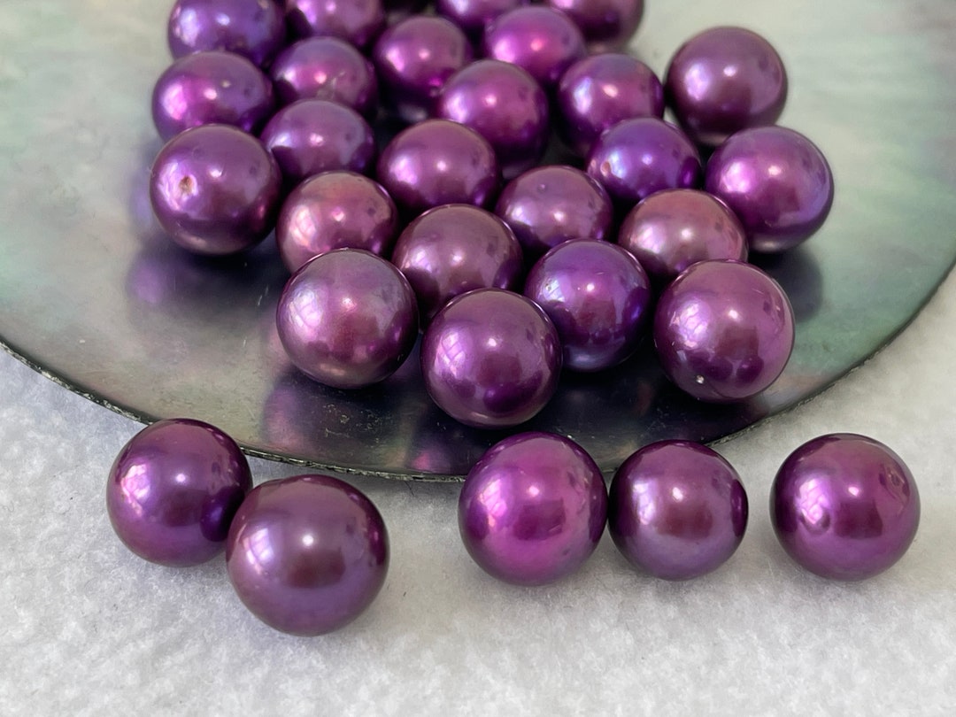 9-13mm Round Purple Edison Pearl, Loose Freshwater Pearl - Etsy