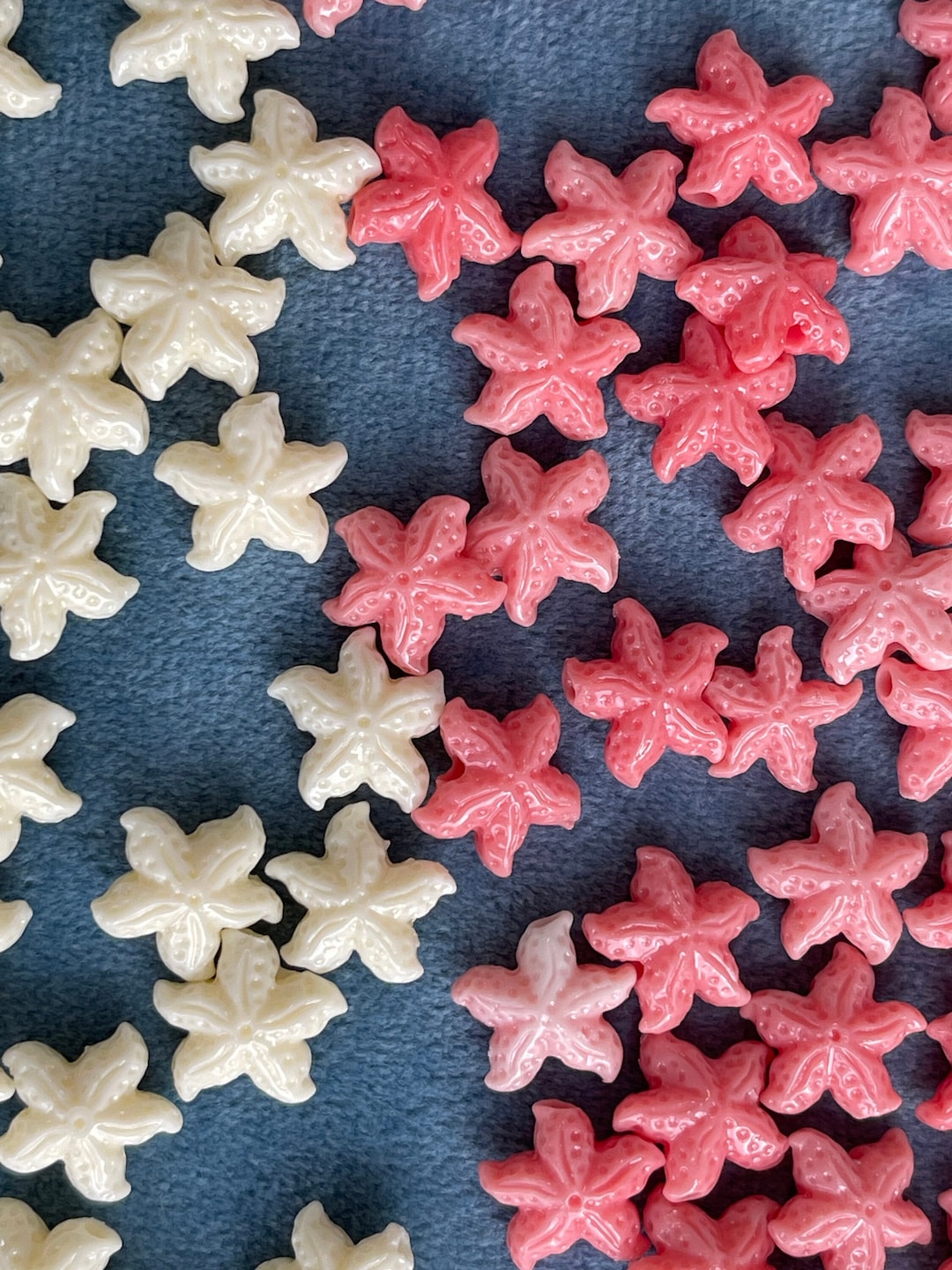 20 Pcs MOP Powder & Resin Sea Star Beads, Resin Star Fish Beads 10mm X ...