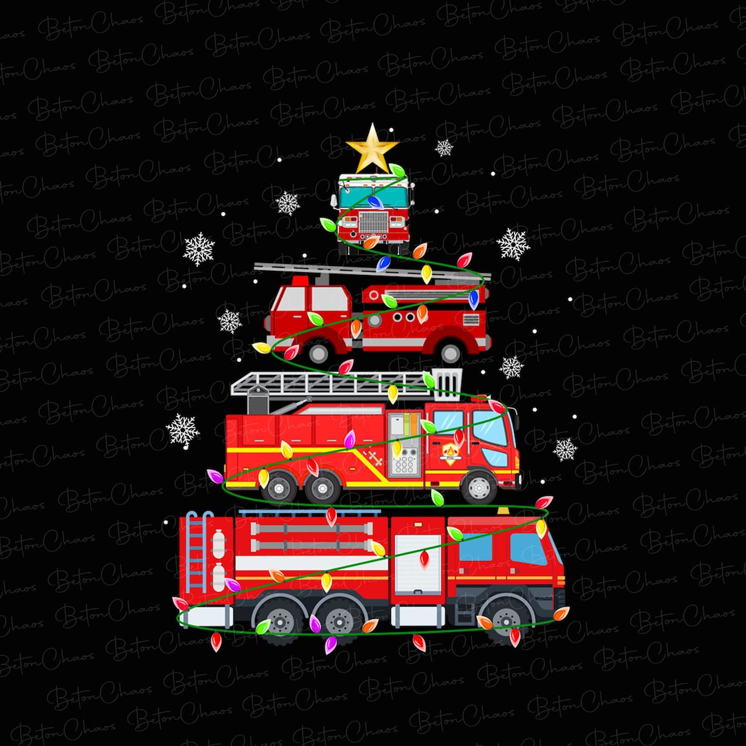 Fire Truck Christmas Tree Png Firefighter Christmas Png - Etsy Canada