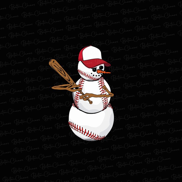 Baseball Snowman Svg - Etsy
