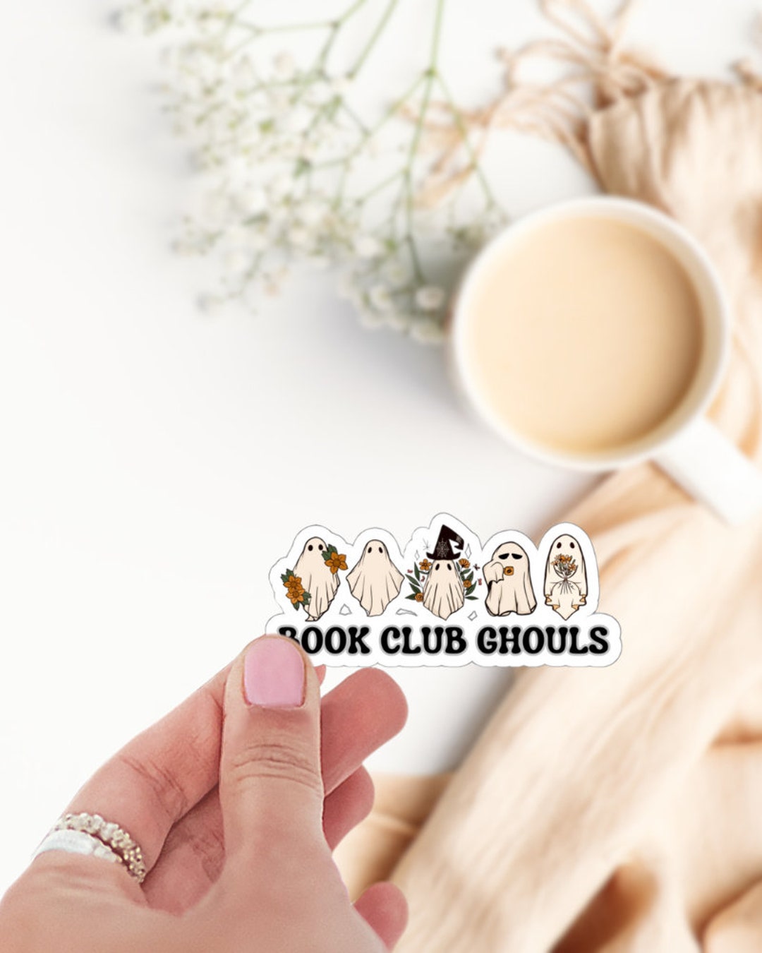 Ghost Vinyl Sticker Spooky Season Stickers Cute Boo-sheet Ghost Pun ...