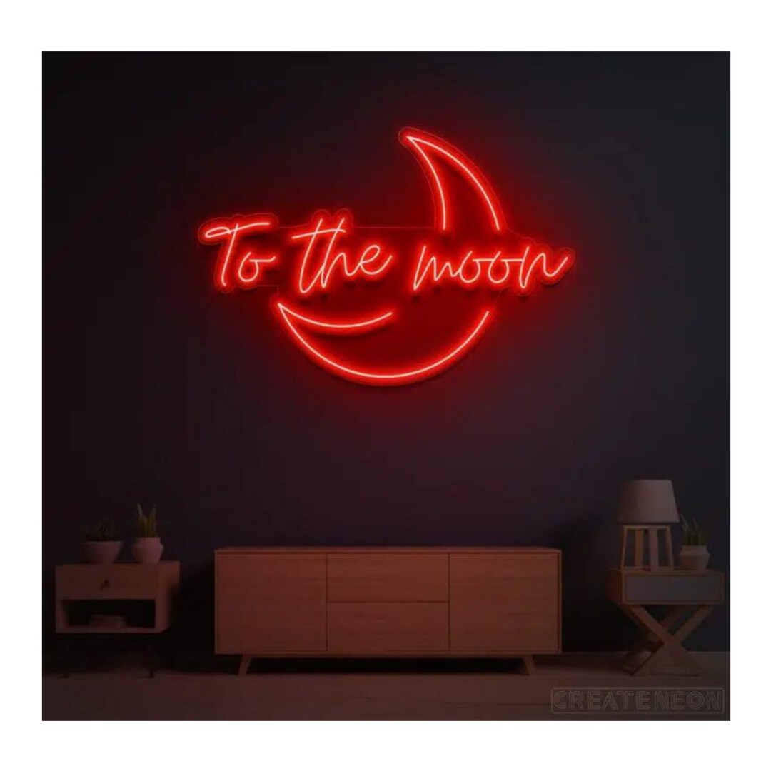 To the Moon Neon Sign Moon Decor to the Moon Led Sign Custom Neon Sign ...