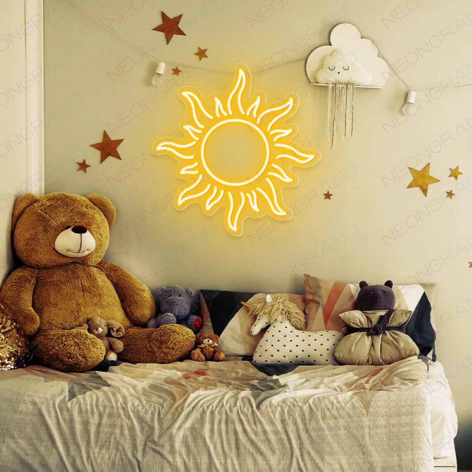 Sun Neon Sign Sun Led Sign Sun Neon Sign for Wall Decor Custom Sun Neon ...