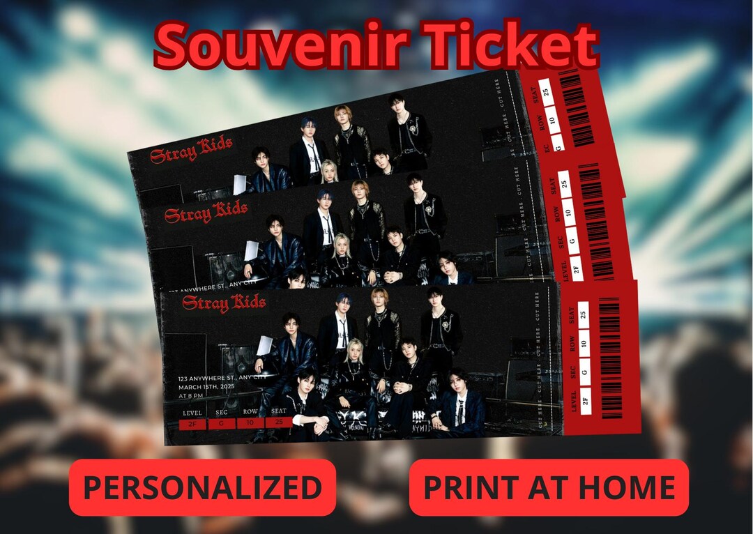 Dominate World Tour Concert Ticket / Stray Kids Personalized Printable ...