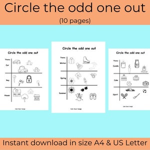 Circle the Odd One Out Worksheet, Pre-k, Kindergarten, Early Years ...