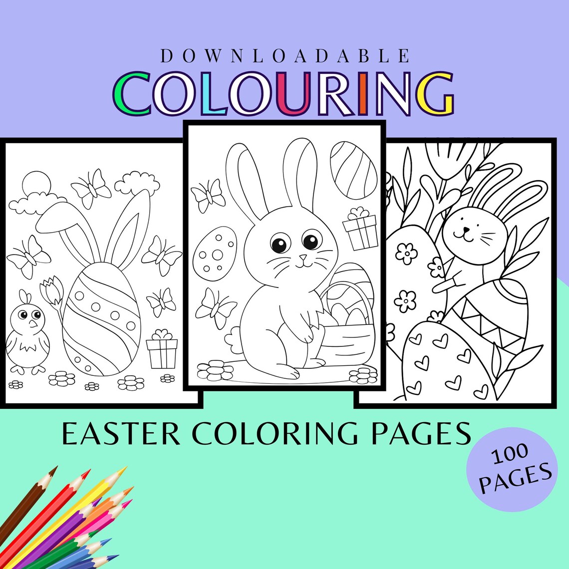 Easter Coloring Pages, Printable Kids Activities, Digital Download, Fun ...
