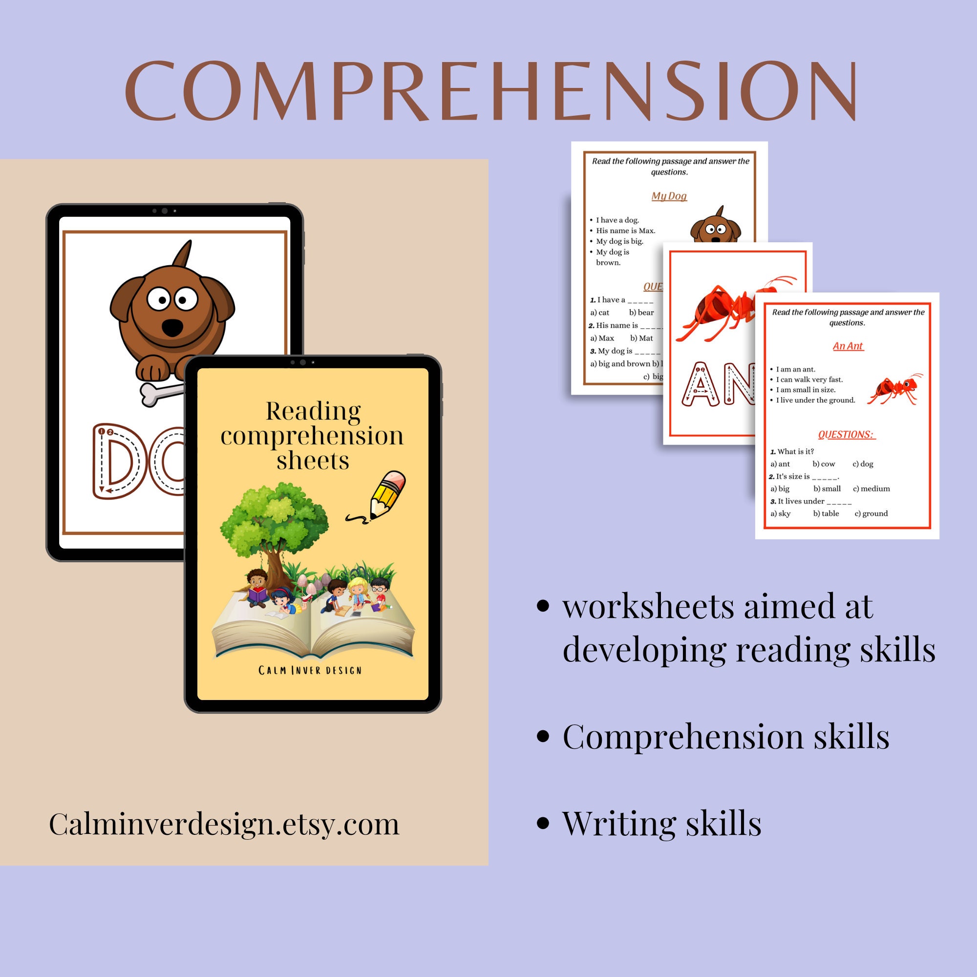 Reading Comprehension Pages, Printable, Worksheets, Writing Sheets ...