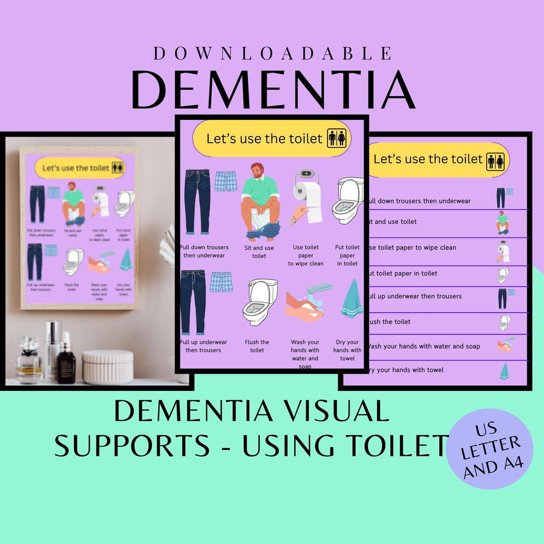Memory Aids for Independent Living, Dementia Wall Sign, Using Toilet ...