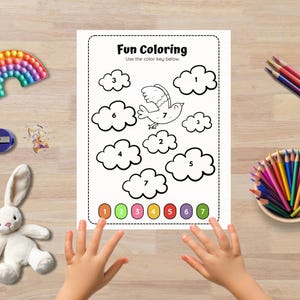 Color by Number Printable, Color Recognition Worksheets (digital ...