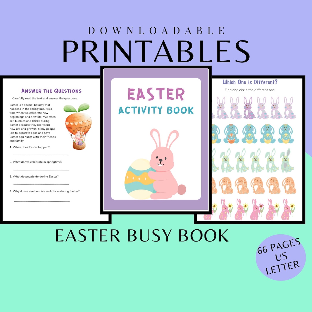 Easter Activity Book: Printable Coloring Pages for Kids (PDF Download ...
