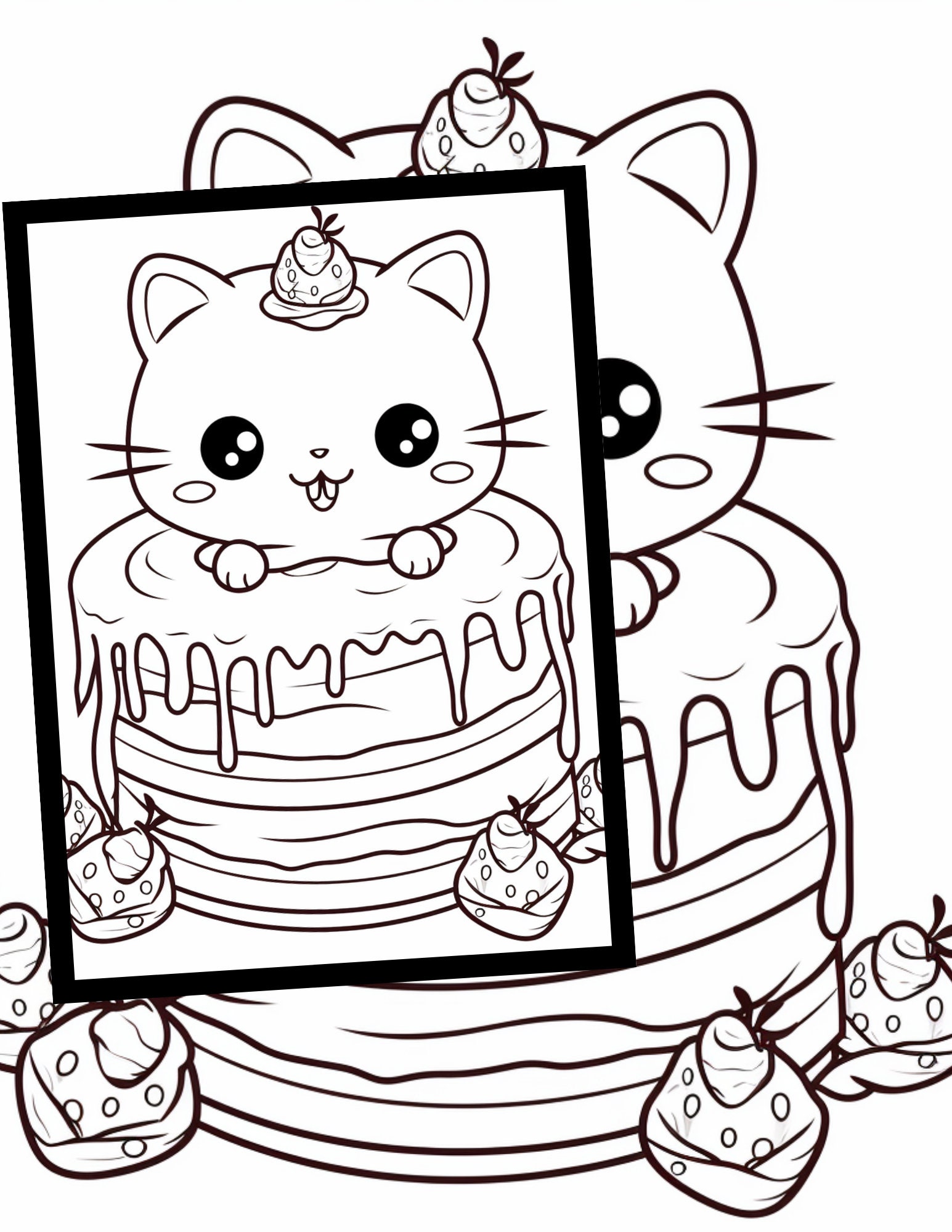 Cutie Confectionery Kawaii Colouring Book, Digital Colouring 23 Pages ...