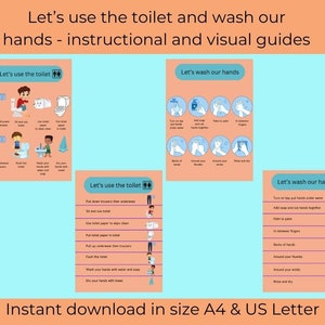 Toilet & Hand Washing Routine Chart: Visual Support (PDF Print) - Etsy
