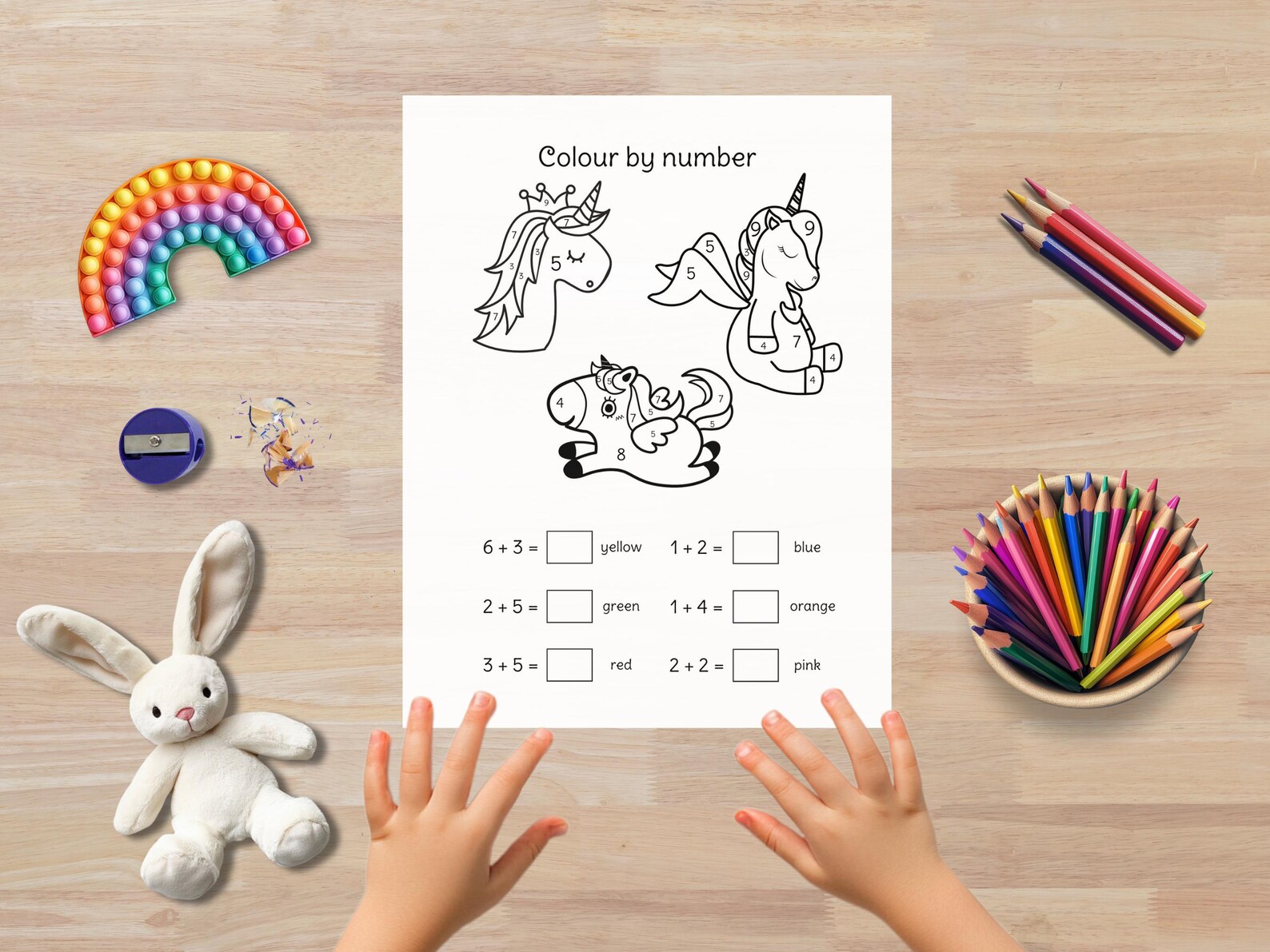 Unicorn Color by Number Worksheets: Printable Learning Activity (PDF ...