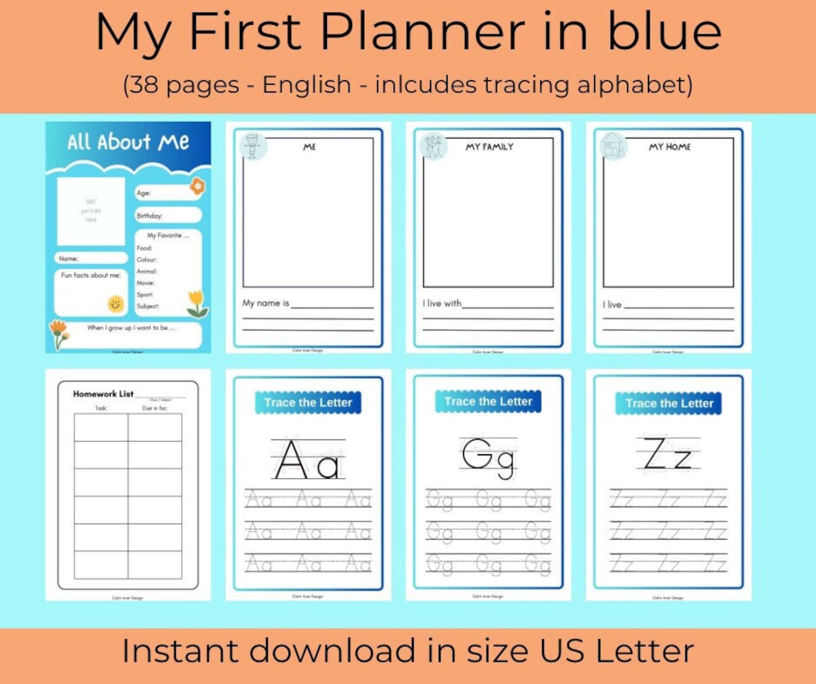 My First Planner, Children's Planner, Kids Planner, Digital Product ...