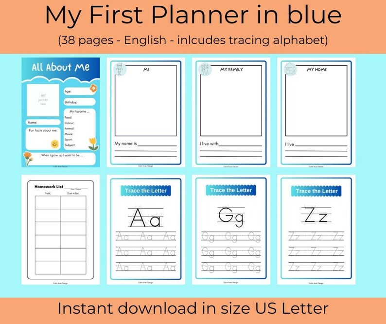 My First Planner, Children's Planner, Kids Planner, Digital Product ...