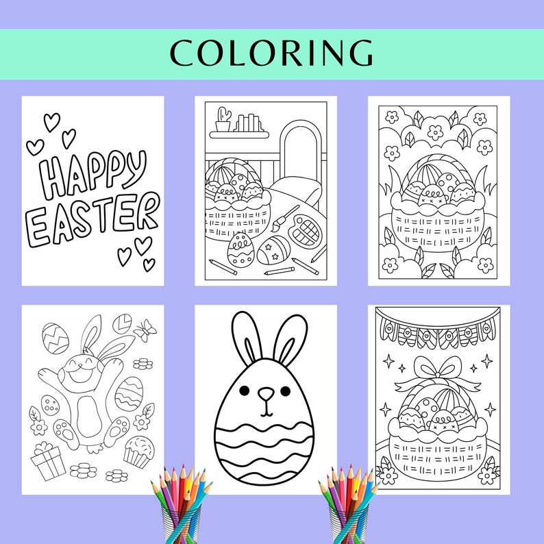 Easter Coloring Pages, Printable Kids Activities, Digital Download, Fun ...