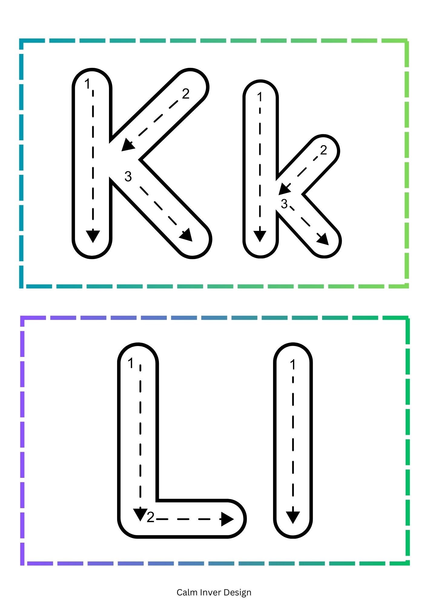 Tracing Letter Cards, Tracing Letters Worksheet, Early Education, Pre-k ...