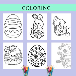 Easter Coloring Pages, Printable Kids Activities, Digital Download, Fun ...