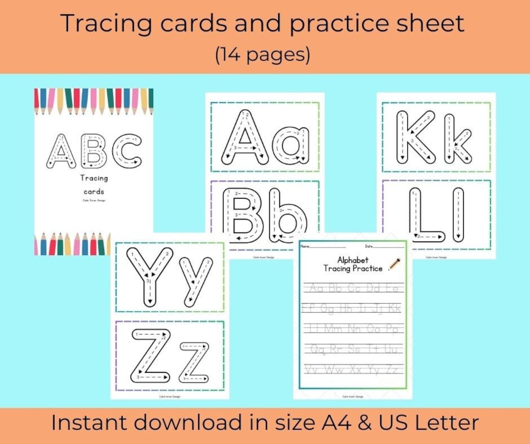 Tracing Letter Cards, Tracing Letters Worksheet, Early Education, Pre-k ...