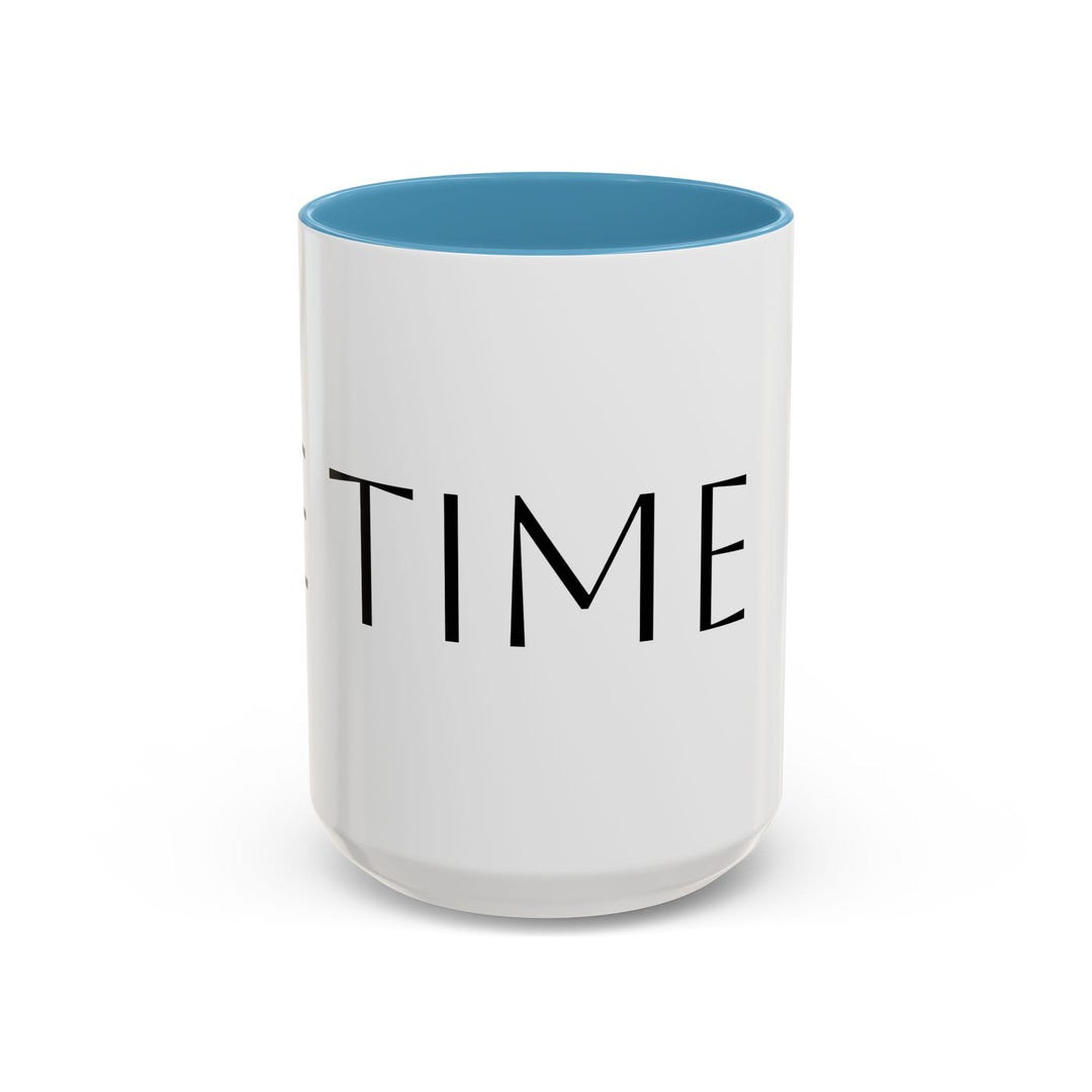 Me Time Coffee Mug, Modern White Ceramic Tea Cup, Simple Design Kitchen ...