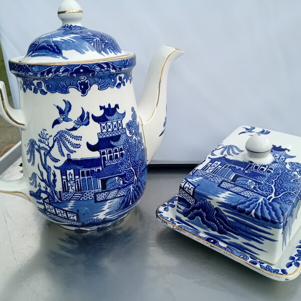 Blue Willow Teapot - Etsy
