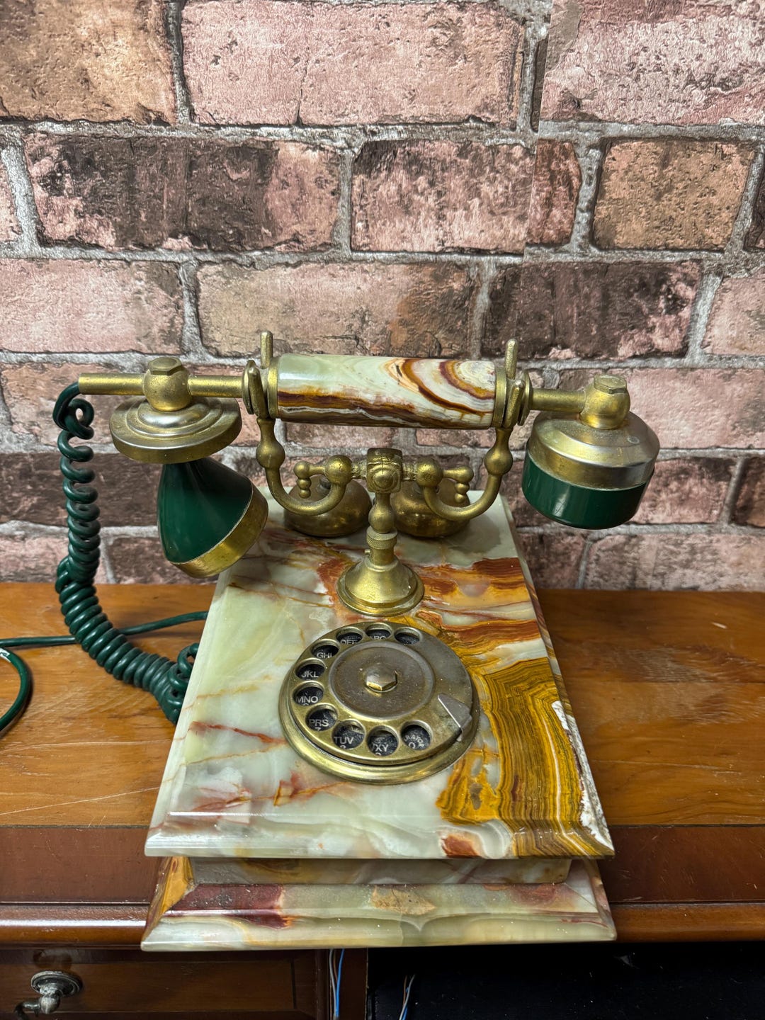 Vintage Onyx Telephone - Etsy