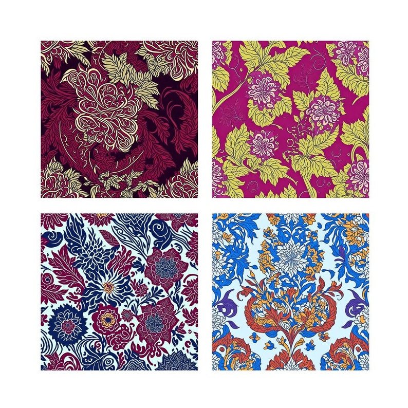 8 Traditional Batik Digital Paper, Batik Pattern Background, Digital ...