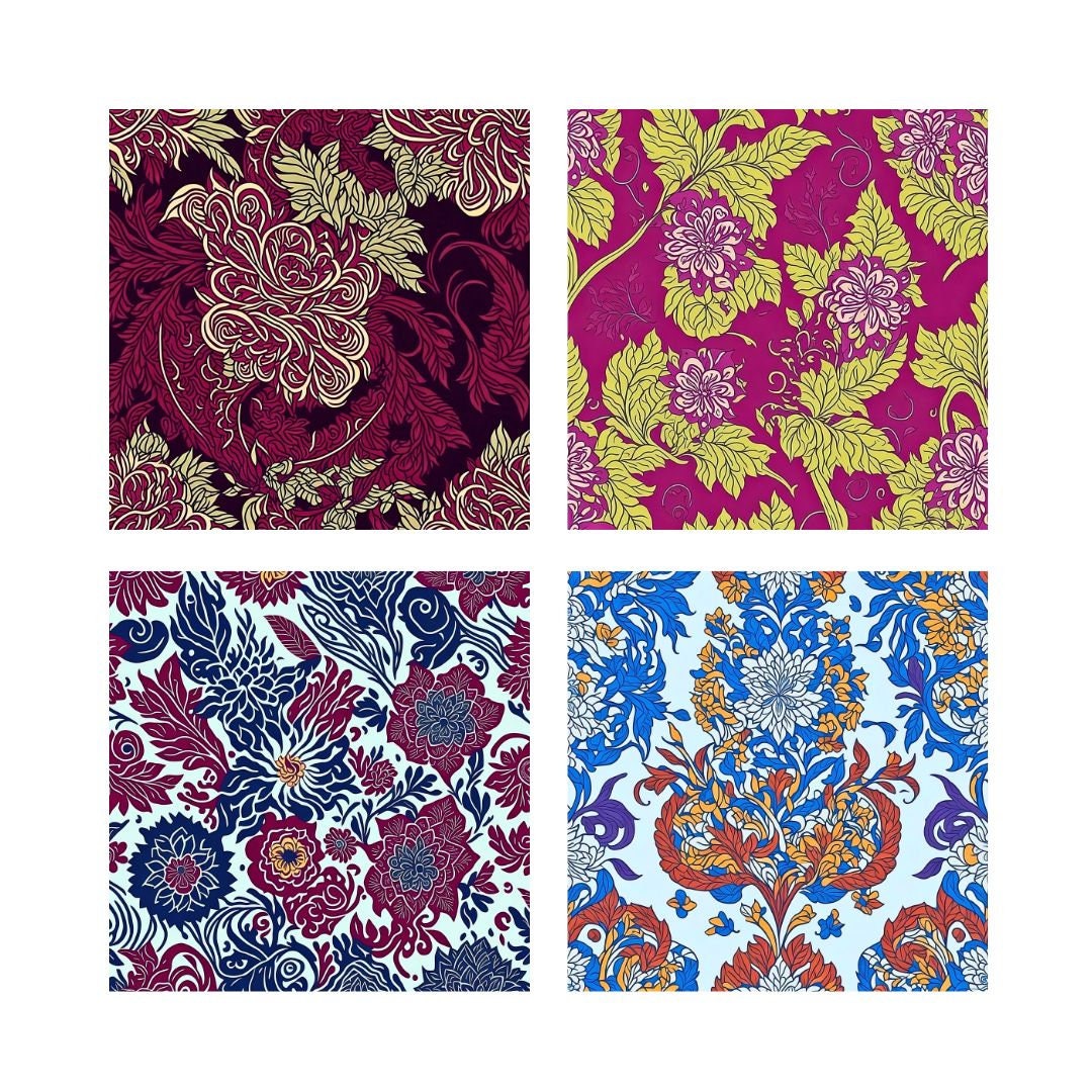 8 Traditional Batik Digital Paper, Batik Pattern Background, Digital ...