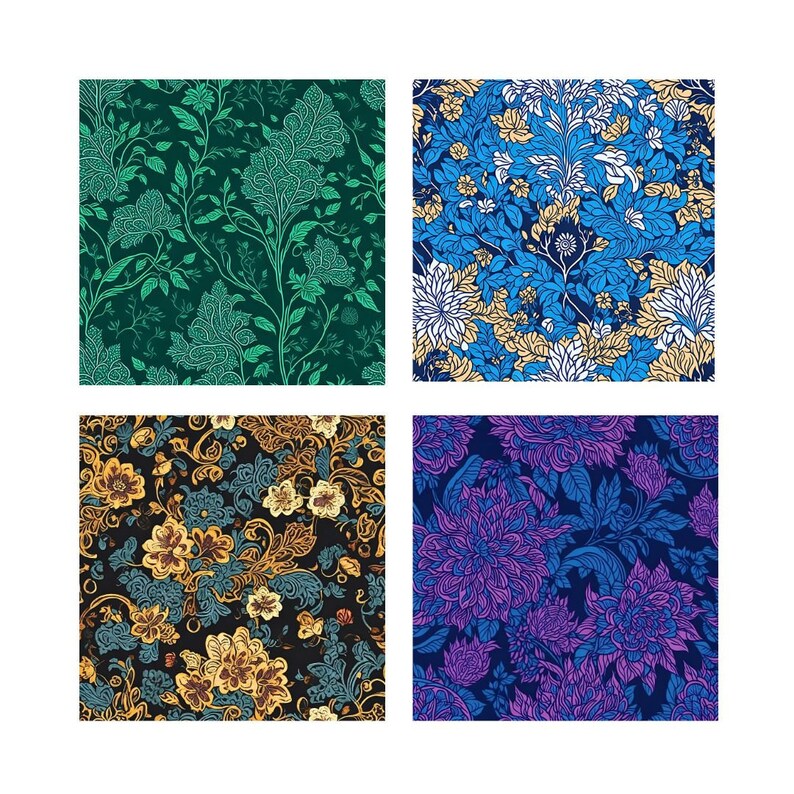 8 Traditional Batik Digital Paper, Batik Pattern Background, Digital ...