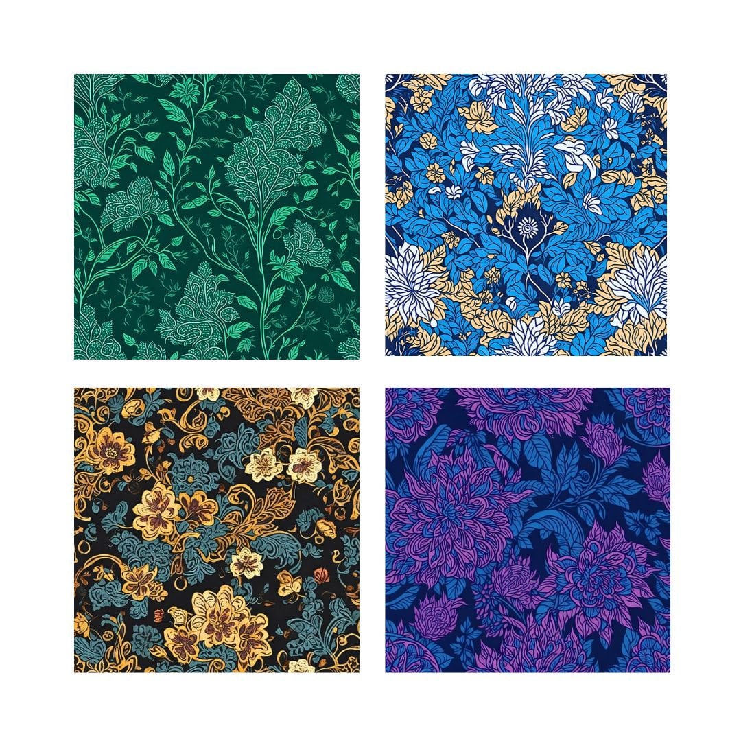 8 Traditional Batik Digital Paper, Batik Pattern Background, Digital ...