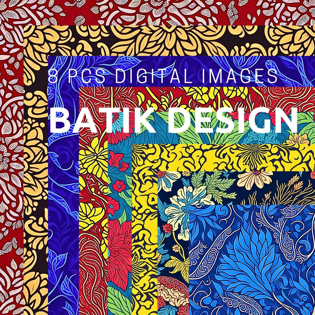 8 Beautiful Batik Digital Paper, Batik Pattern, Digital Scrapbook Paper ...