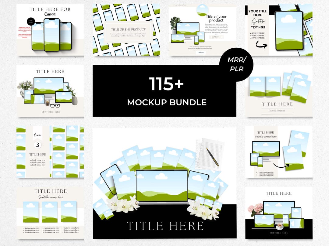 MRR/PLR Mockup Bundle, 115+ Templates, Online Course Mockup, Planner ...