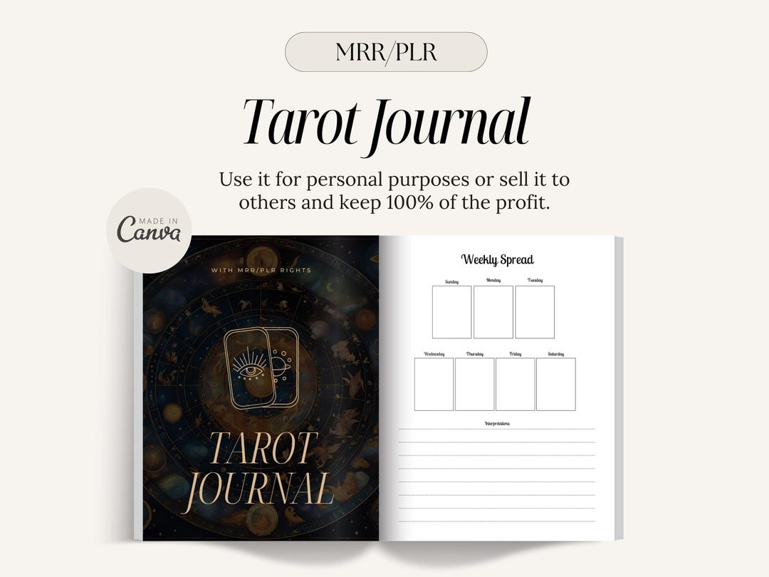 Tarot Journal: Daily Spreads, Readings, and Reflection (canva Template ...