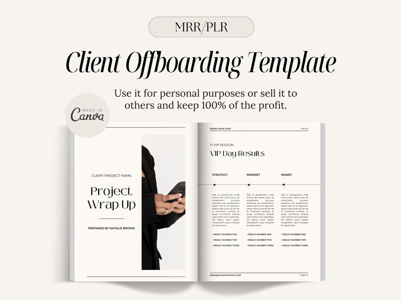 Client Offboarding Template, Project Wrap Up, Goodbye Guide, Personal & Commercial Use, MRR PLR ...