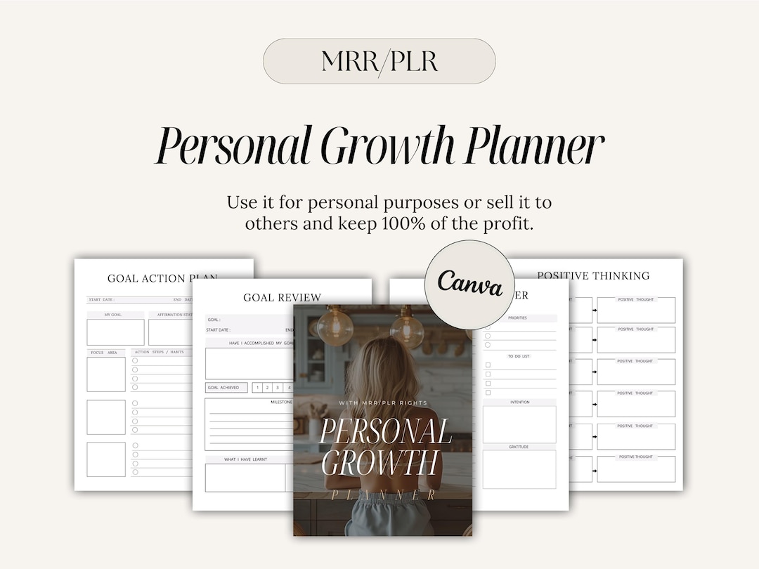 MRR PLR Personal Growth Planner W/ Master Resell Rights, Digital ...