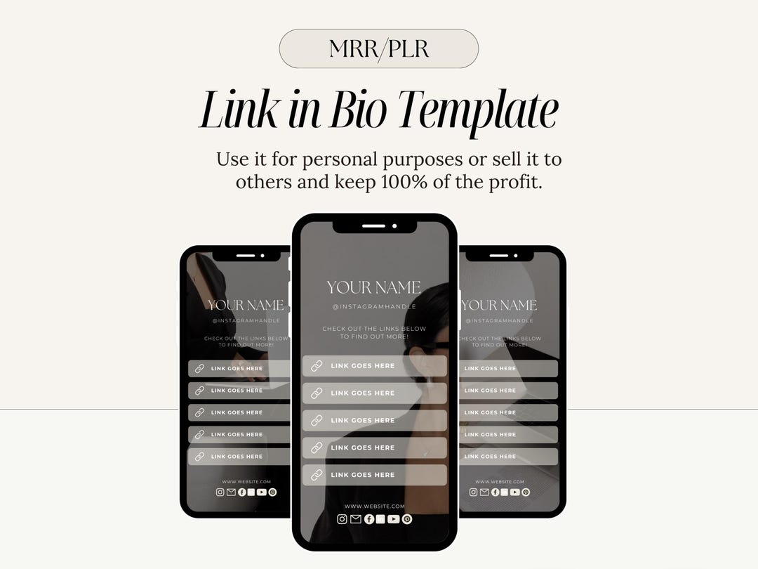 Link in Bio Template W/ Master Resell Rights, Life Coaching Link in Bio, Minimal Link in Bio ...