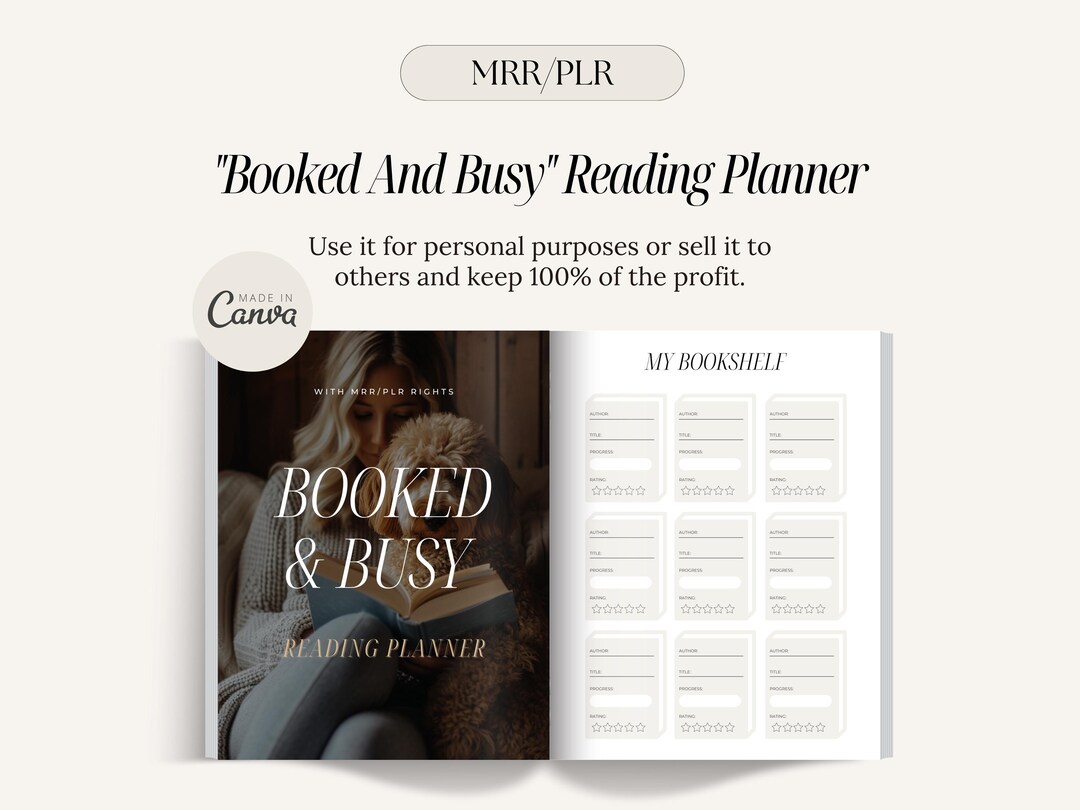 Reading Planner - Booked and Busy, Reading Journal, PLR Digital ...