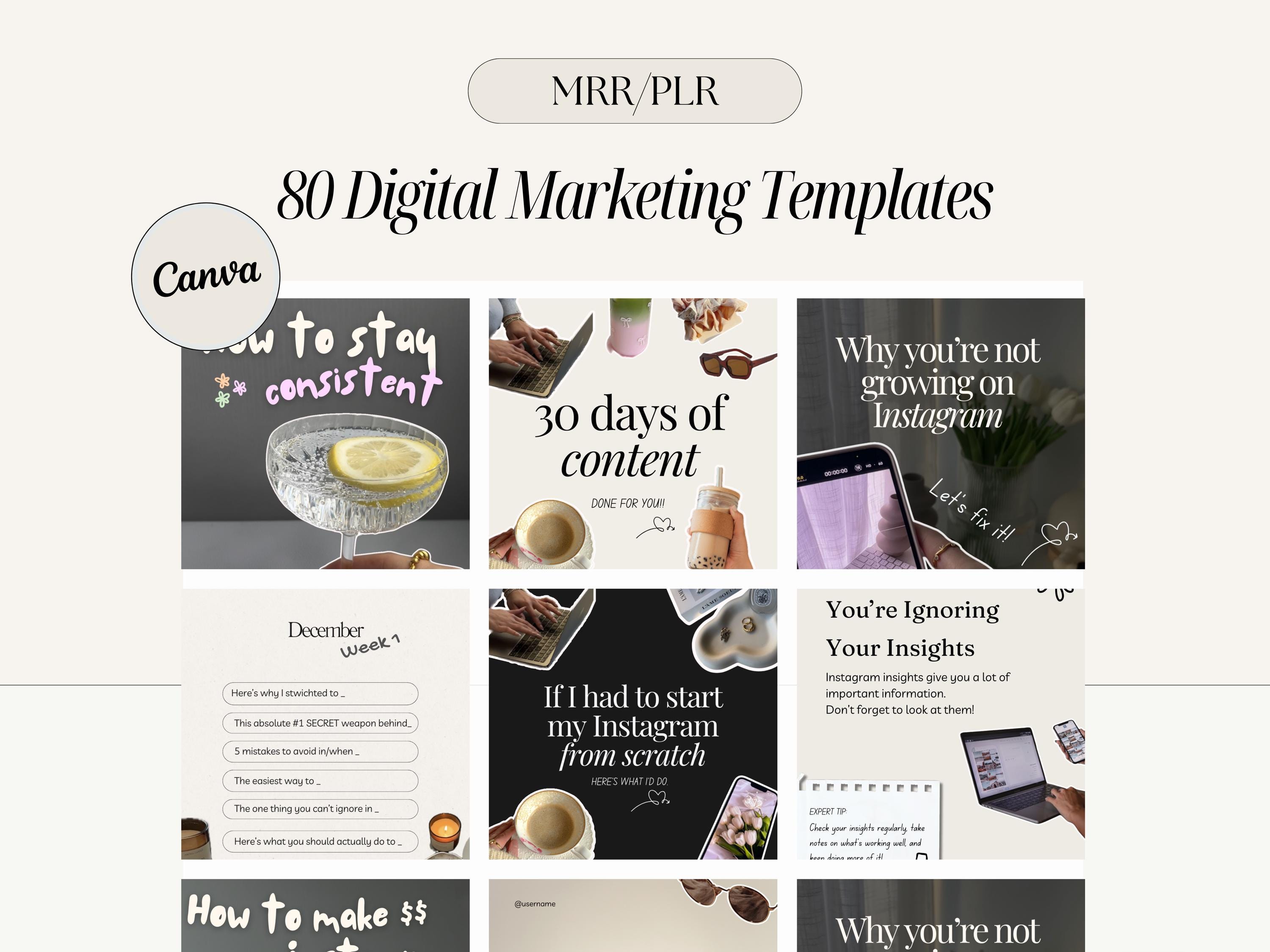 NEW Instagram Post Templates, Popular Now, Social Media Templates, MRR ...