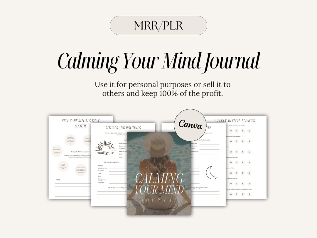 MRR Calming Your Mind Journal, Includes Master Resell Rights, Peace ...