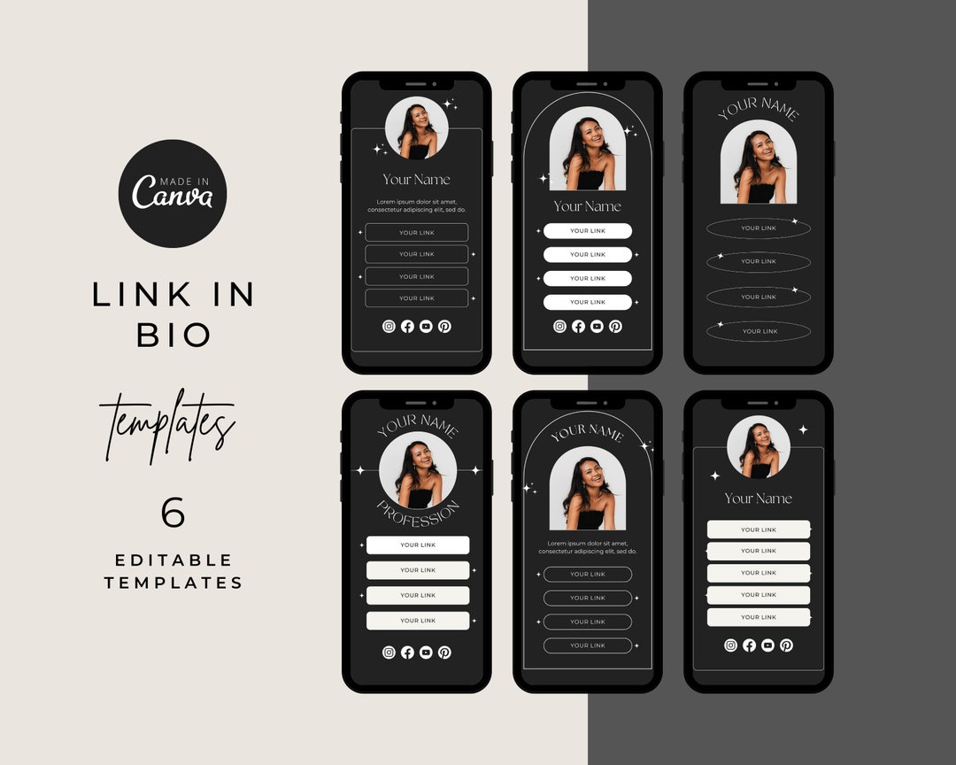 Link in Bio Template, Instagram Bio, Link in Bio Canva, Minimal Link in ...