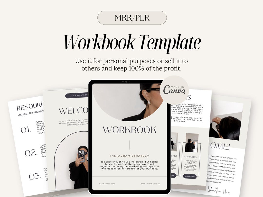 MRR PLR Workbook Template, Aesthetic Ebook Template, MRR Guide, Plr ...
