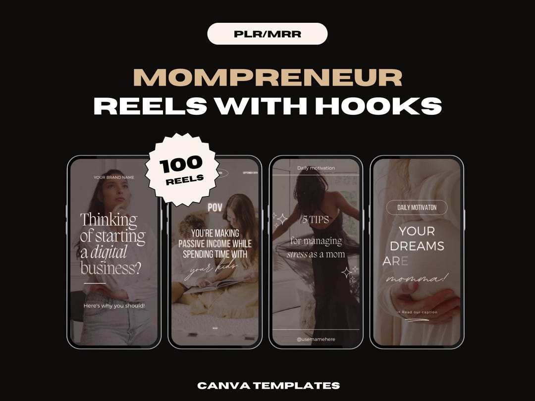 100 Motivational Motherhood Reels With Hooks, Mompreneur Reels, Master ...