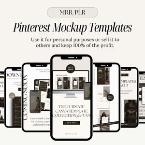 MRR PLR Pinterest Mockup Templates, Digital Product & Planner Mockups ...