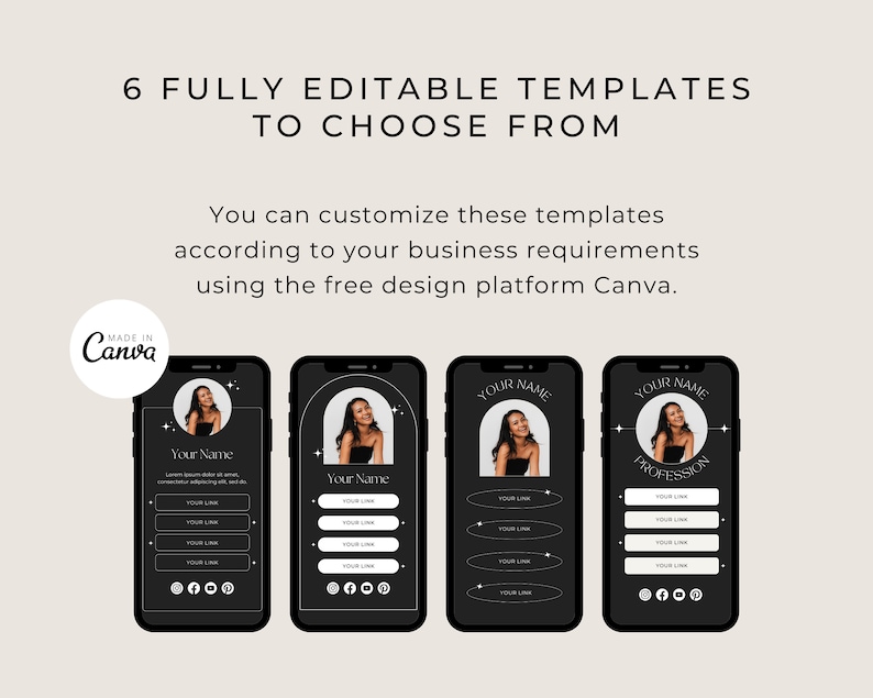 Link in Bio Template, Instagram Bio, Link in Bio Canva, Minimal Link in ...