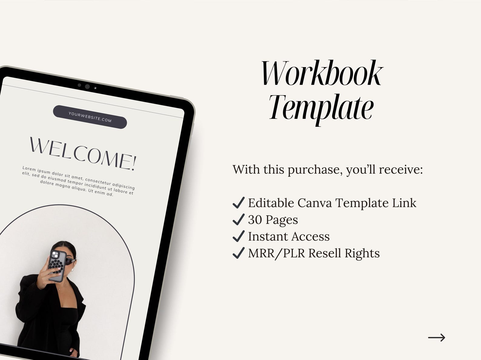 MRR PLR Workbook Template, Aesthetic Ebook Template, MRR Guide, Plr ...
