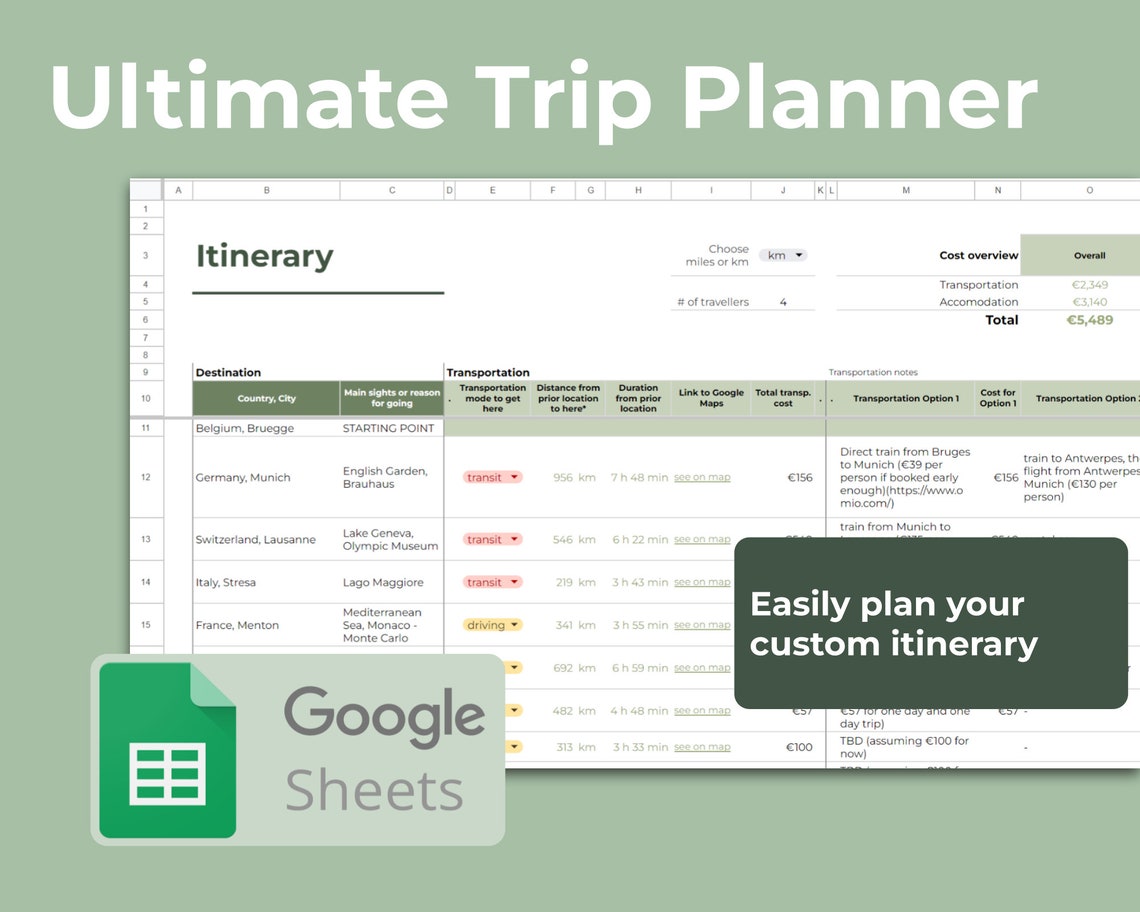 Ultimate Digital Travel Planner plan Itineraries, Automatically Get ...