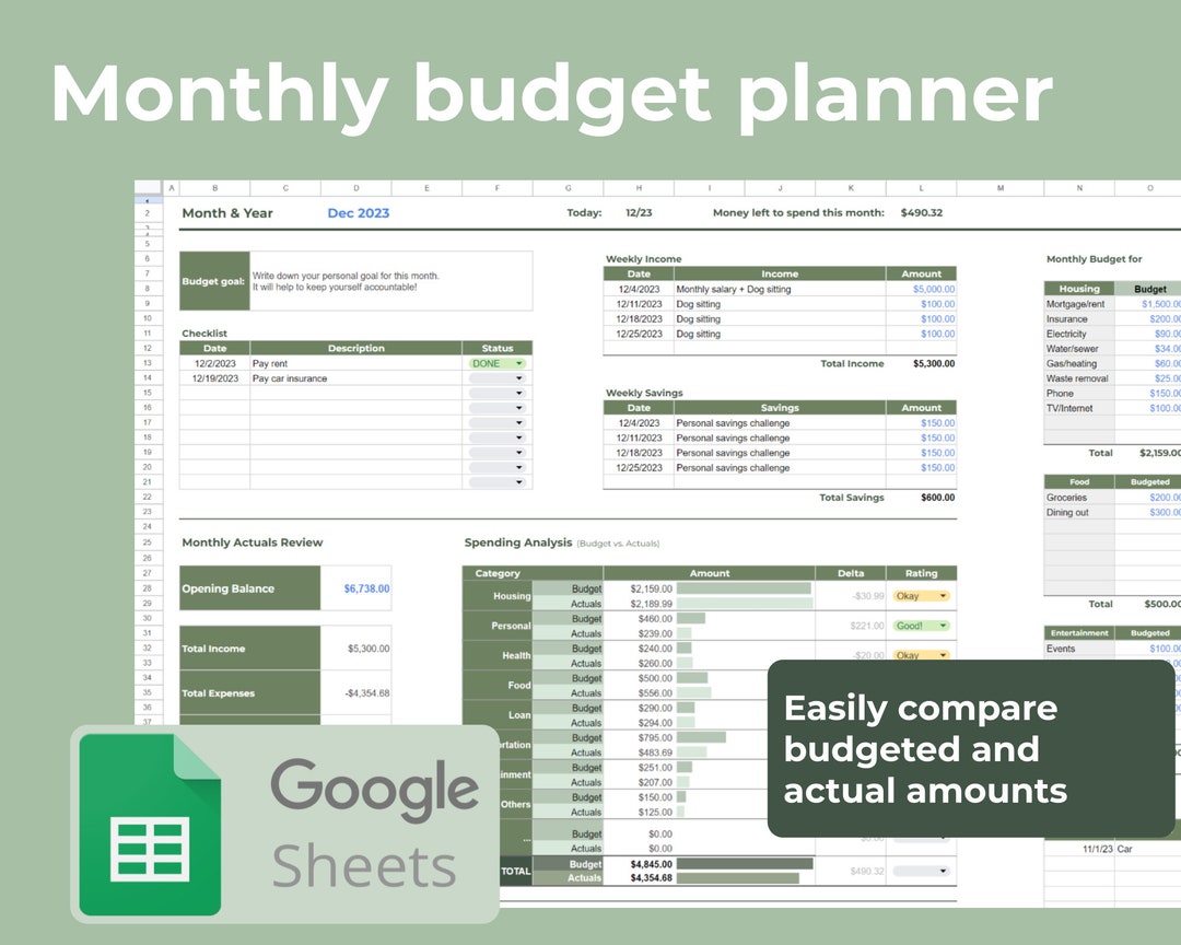 Digital Monthly Budget Planner - Etsy