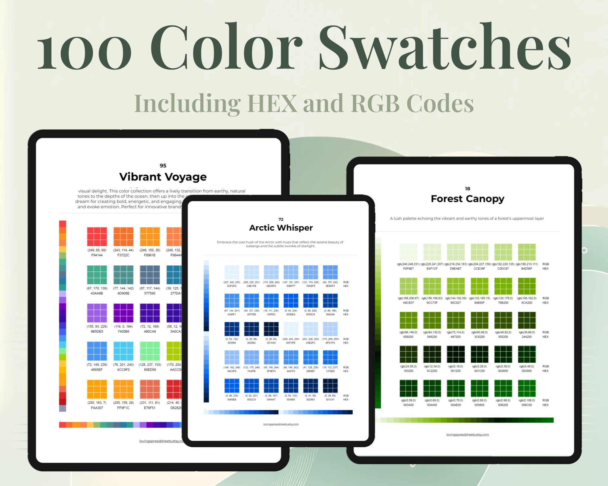 Digital Color Swatch Collection Full Spectrum Palette for Graphic ...