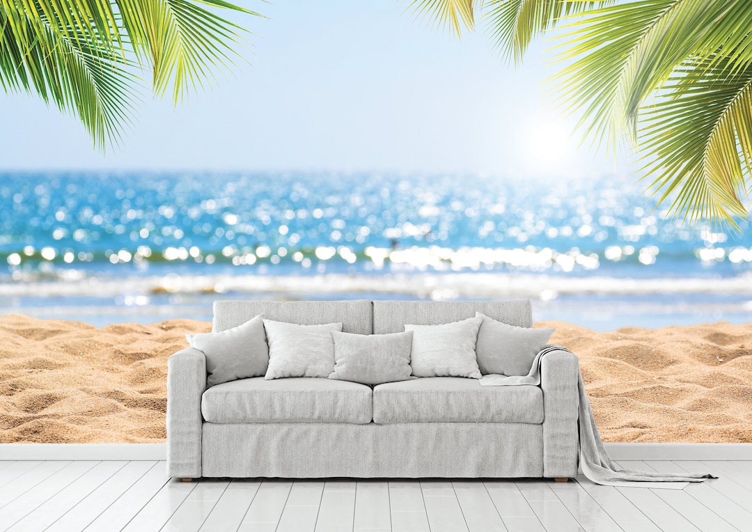 Beach Wall Mural Beach Scene Wall Mural Peel and Stick Mural Washable ...
