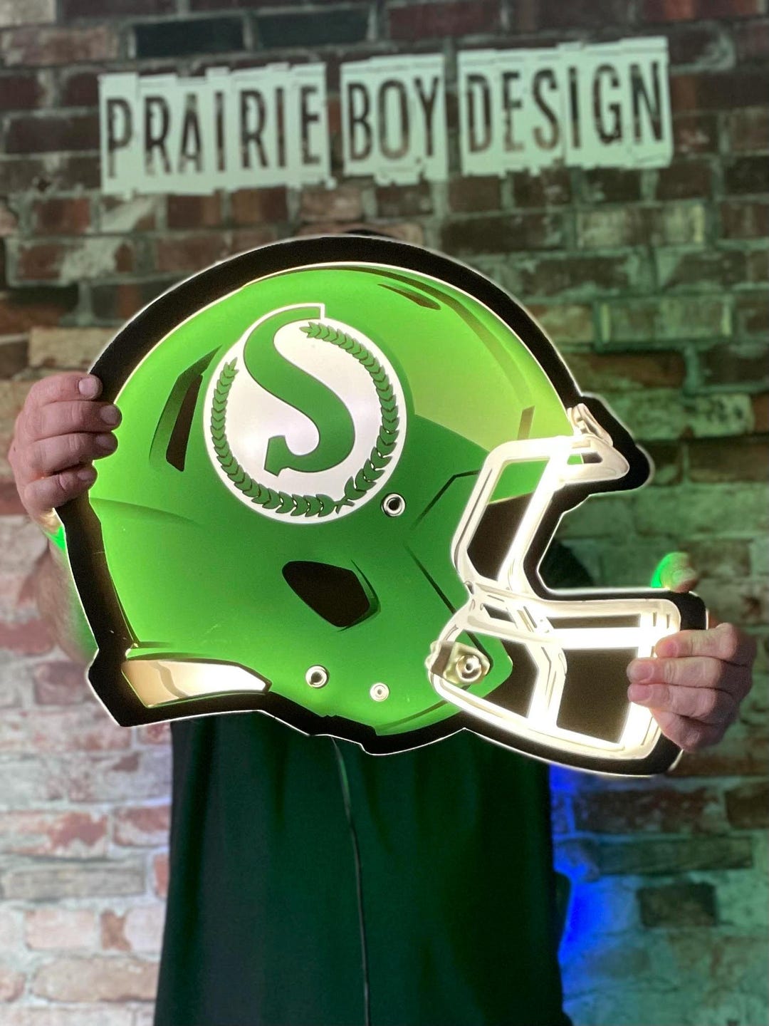 Front and Back Lit LED Football Helmet Light, Acrylic Light up Sign, 17 ...